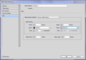 Making tables look good in InDesign